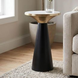 FineBuy Beistelltisch Marmor Anstelltisch Metall Wohnzimmertisch Dekotisch Couchtisch