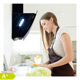 Klarstein Clara 60 Dunstabzugshaube Glas 591 m&sup3;/h Touch Ambiente-Licht Schwarz