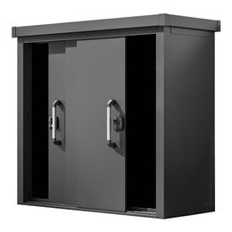 GFP Primeyard Ger&auml;teschrank LEON aus Metall Gartenschrank inkl. Boden, anthrazit 210x78x191 cm