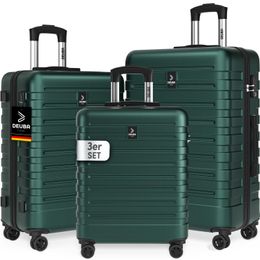 Deuba Hartschalenkoffer New York Set 3-tlg Gr&uuml;n Rollen 360o ABS
