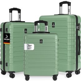 Deuba Hartschalenkoffer New York Set 3-tlg Pastellgr&uuml;n Rollen 360o ABS