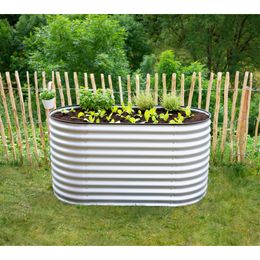 WESTMANN Hochbeet 'Oval Grow Faster' silbern Metall 80 x 160 x 82 cm