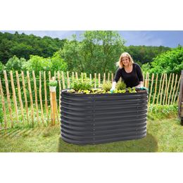WESTMANN Hochbeet 'Oval Grow Faster' Metall anthrazit 80 x 160 x 82 cm