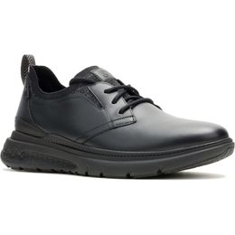 Hush Puppies Excel Leder Herren Schn&uuml;rschuhe Schwarz/Schwarz
