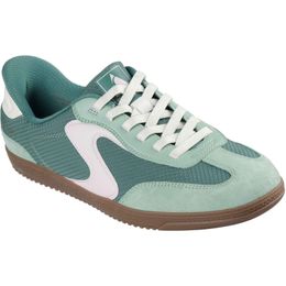 Skechers Hotshot - Alltagseinfache Textil-Damen Sneakers in Gr&uuml;n/Rosa