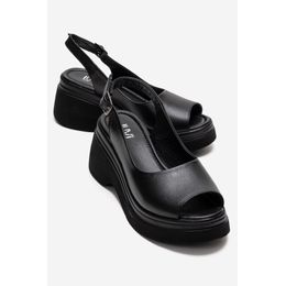 Laure Leder-Keilsandalette