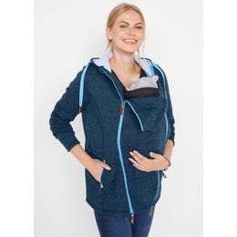 bonprix 2-in-1 Umstands- und Tragejacke aus Strickfleece, blau, Gr.32/34 (XS), Weiche Tragejacke aus Strickfleece, aus Fleece