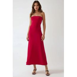 Basic Tr&auml;gerloses Midikleid