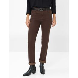 Brax Damen Five-Pocket-Hose Style CAROLA DARK CHOCOLATE, dunkelbraun, Gr. 42L
