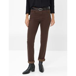 Brax Damen Five-Pocket-Hose Style CAROLA DARK CHOCOLATE, dunkelbraun, Gr. 38L