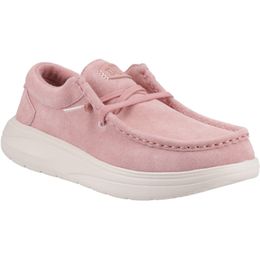 HEYDUDE Wendy COMF Wildleder Damen Mokassins Schuhe in Rosenpink/Fl&uuml;sterpink