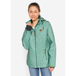 bonprix wasserdichte Funktions-Jacke, gr&uuml;n, Gr.42, Winddichte Regenjacke mit Rei&szlig;verschlusstaschen, bequem geschnitten