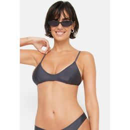 LSCN BY LASCANA Bustier-Bikini-Top 'Nele' grau Gr. 38 Cup C/D. Ohne B&uuml;gel