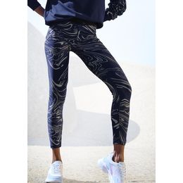 active by Lascana LASCANA ACTIVE Funktionsleggings mehrfarbig Gr. XS (32/34) f&uuml;r Damen. Mit Print, Schriftzug. Figurbetont