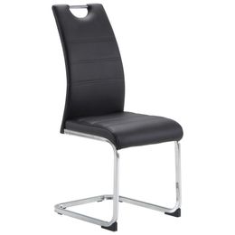 P & B Schwingstuhl, Schwarz, Chrom, Metall, Textil, Flachrohr, 42x99x56 cm, mit Griff, Esszimmer, St&uuml;hle, Esszimmerst&uuml;hle, Schwingst&uuml;hle