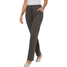 Damen Jerseyhose mit Tunnelzug und Bindeband graphit, Gr&ouml;&szlig;e 52