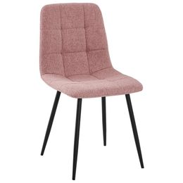 Stylife Stuhl, Rosa, Schwarz, Metall, Textil, konisch, 45x87x54 cm, Typenauswahl, Esszimmer, St&uuml;hle, Esszimmerst&uuml;hle, Vierfu&szlig;st&uuml;hle
