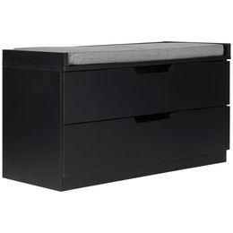 Mid.you Garderobenbank, Grau, Schwarz, Textil, 1-Sitzer, 2 Schublade(n) Schubladen, F&uuml;llung: Schaumstoff, 80x44.5x35.5 cm, Garderobe, Garderobenb&auml;nke
