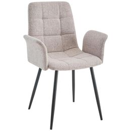 Stylife Armlehnstuhl, Taupe, Metall, Textil, konisch, 59x87.5x55 cm, Esszimmer, St&uuml;hle, Esszimmerst&uuml;hle, Armlehnenst&uuml;hle