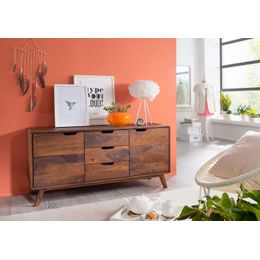 Sideboard Sheesham 134x40x65 walnuss gewachst MALM&Ouml; 2 #107