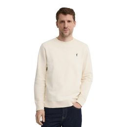 Sweatshirt ecru im Relaxed Fit mit Rigby Go Stickerei