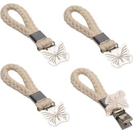 Metaltex T&uuml;cherclips 4er-Set mit Baumwollseil und Metallclip f&uuml;r Handt&uuml;cher und Geschirrt&uuml;cher - Halterungen und Befestigungen