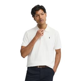 Kurz&auml;rmliges Poloshirt ecru mit gesticktem Rigby Go Logo