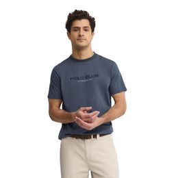 Kurz&auml;rmliges T-Shirt denimblau mit Established 2012 Polo Club Stickerei