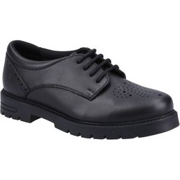 Hush Puppies Jayne Lace Up SNR M&auml;dchenschuhe Aus Schwarzem Leder Mit Schn&uuml;rung