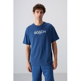 Oversized Logo-Patch Rundhals-T-Shirt