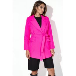 Kurzer Blazer mit G&uuml;rtel und Schalkragen