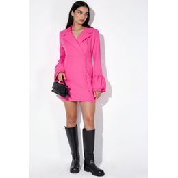Fitted Mini-Kleid mit V-Ausschnitt und Kn&ouml;pfen