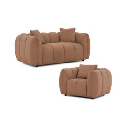 S-STYLE Polstergarnitur 2+1 Nubira rot Ma&szlig;e (cm): B: 172 H: 69 Sofas > Sofas nach Material > Stoffsofas &raquo; Sofa DE