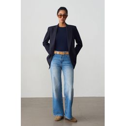 Hochtaillierte Weitbein-Jeans