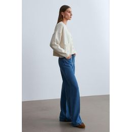 Hochtaillierte Weite Bein Tencel Jeans