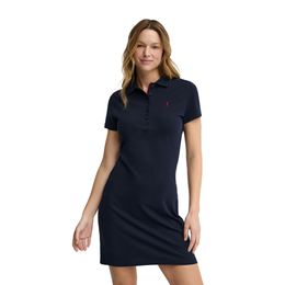 Kurzes Kleid-Shirt marineblau mit kurzen &Auml;rmeln, Polokragen und Rigby Go Logo