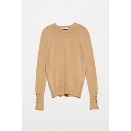 Rippstrick Rundhals Slim Fit Pullover