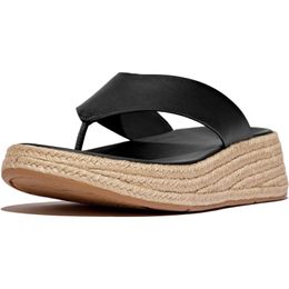fitflop F-Mode Zehentrenner Leder Herren Schwarz Clogs