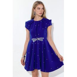Damen A-Linien Mini Kleid mit Pailletten