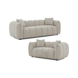 S-STYLE Polstergarnitur 3+2 Nubira braun Ma&szlig;e (cm): B: 228 H: 69 Sofas > Sofas nach Material > Stoffsofas &raquo; Sofa DE