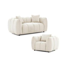 S-STYLE Polstergarnitur 2+1 Nubira beige Ma&szlig;e (cm): B: 172 H: 69 Sofas > Sofas nach Material > Stoffsofas &raquo; Sofa DE