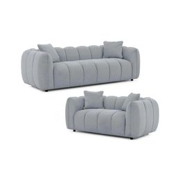 S-STYLE Polstergarnitur 3+2 Nubira grau Ma&szlig;e (cm): B: 228 H: 69 Sofas > Sofas nach Material > Stoffsofas &raquo; Sofa DE