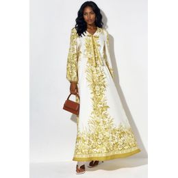 Bedrucktes V-Ausschnitt Maxikleid mit Bindegurt