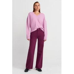 Hochtaillierte weit geschnittene Baumwoll-Jeans
