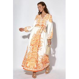 Paisley A-Linie Maxi-Kleid mit Bindeg&uuml;rtel