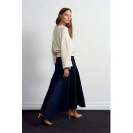Hochtaillierter Maxi A-Linien Jeansrock