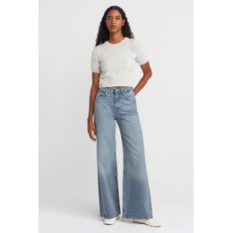 Hochtaillierte weit geschnittene Baumwoll-Jeans