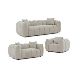 S-STYLE Polstergarnitur 3+2+1 Nubira braun Ma&szlig;e (cm): B: 228 H: 69 Sofas > Sofas nach Material > Stoffsofas &raquo; Sofa DE