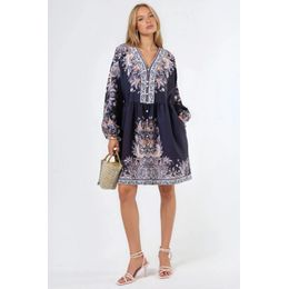 Kleid mit G&uuml;rtel und V-Ausschnitt im Paisleymuster