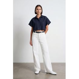 Hoch Taillenweite Bein Baumwoll-Denim-Jeans
